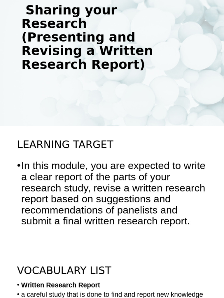 Writing and Revising Research Reports | PDF | Abstract (Summary ...