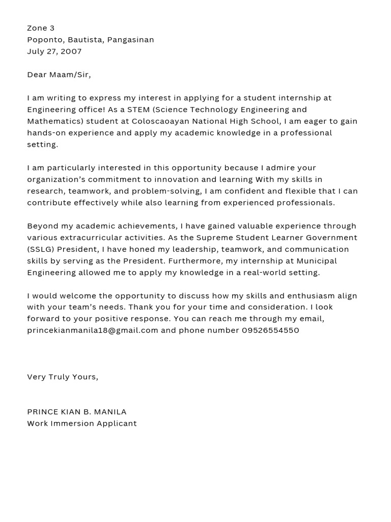 Kian Application Letter PDF | PDF