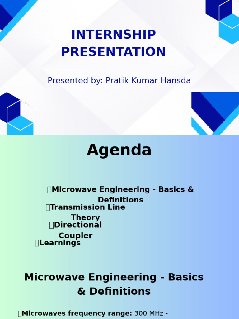 Microwave Engineering Internship Overview | PDF | Electrical Network ...