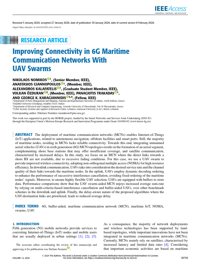 Improving Connectivity in 6G Maritime Communication Networks With UAV ...