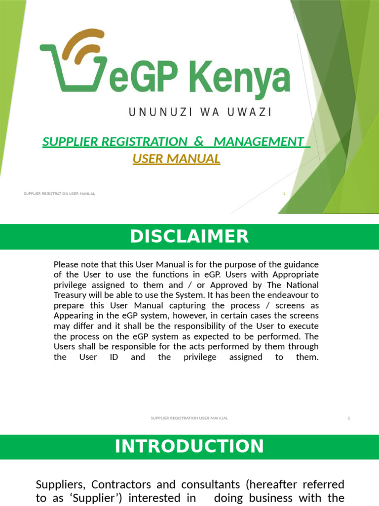 eGP Supplier Registration Guide | PDF | Login | Password