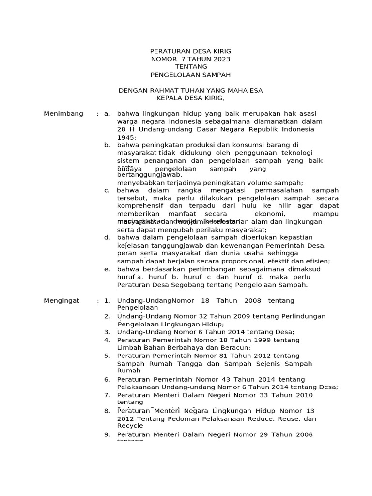 Contoh Perdes | PDF