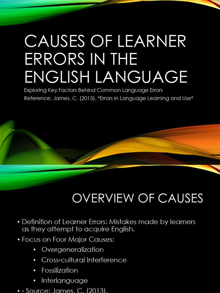 Causes of Learner Errors in English | PDF | Cognitive Science | Linguistics