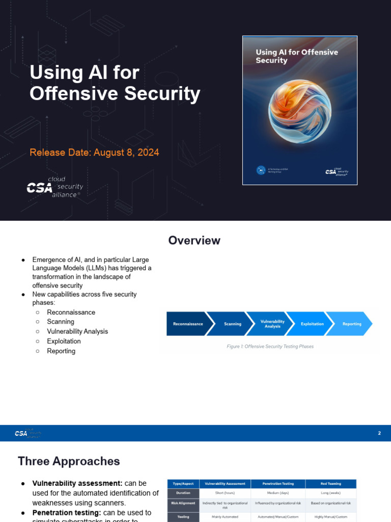 Using AI For Offensive Security Release Slides | PDF | Artificial ...