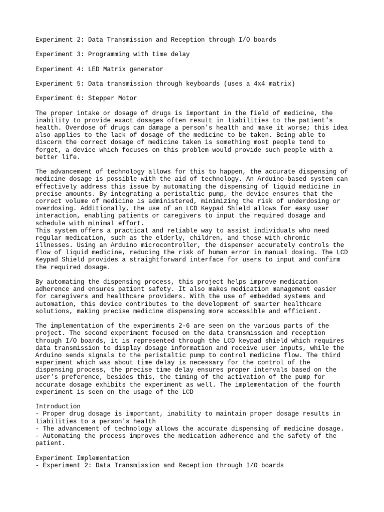 Experiment 2 Data Transmission and | PDF | Dose (Biochemistry) | Chemistry