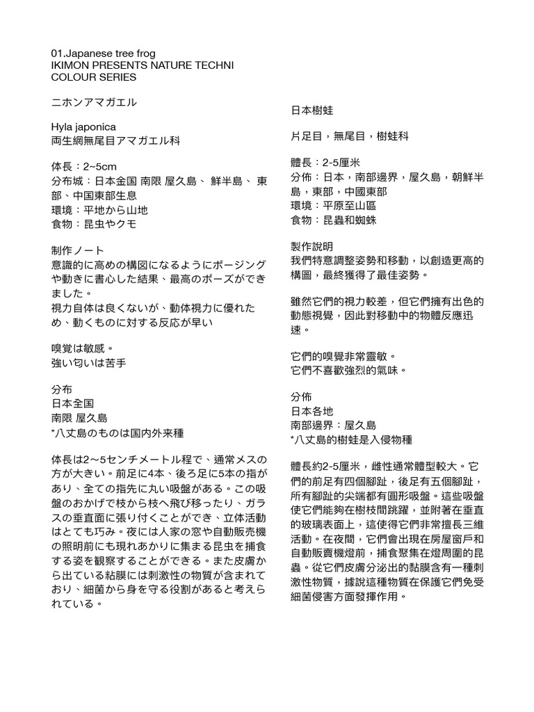 01.japanese Tree Frog | PDF