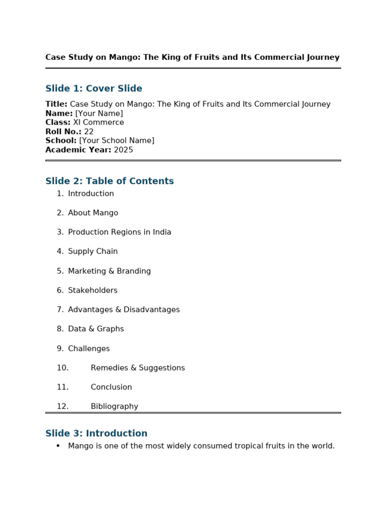 Mango India S Commercial Journey Pdf Exports Agriculture