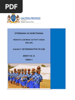 Setswana Makaelagongwe and Malatodi | PDF | Games & Activities