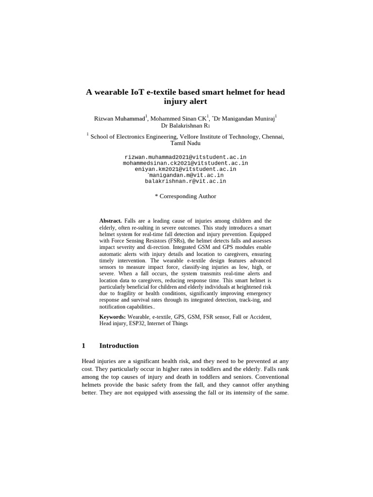 Final Reviewer Comments Modified - Springer Paper | PDF | Wearable Technology | Internet Of Things