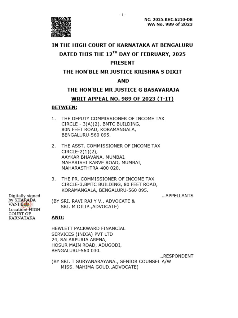 Dcit Vs Hewlett Packward Financial | PDF | Public Law | Justice