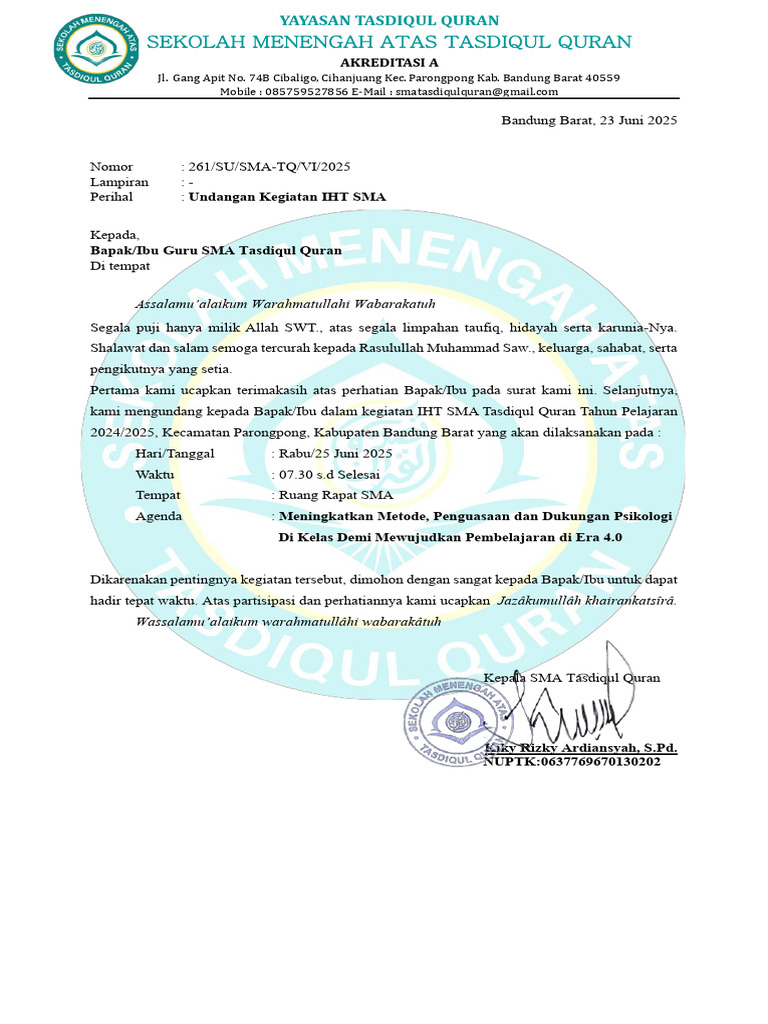 Undangan IHT | PDF