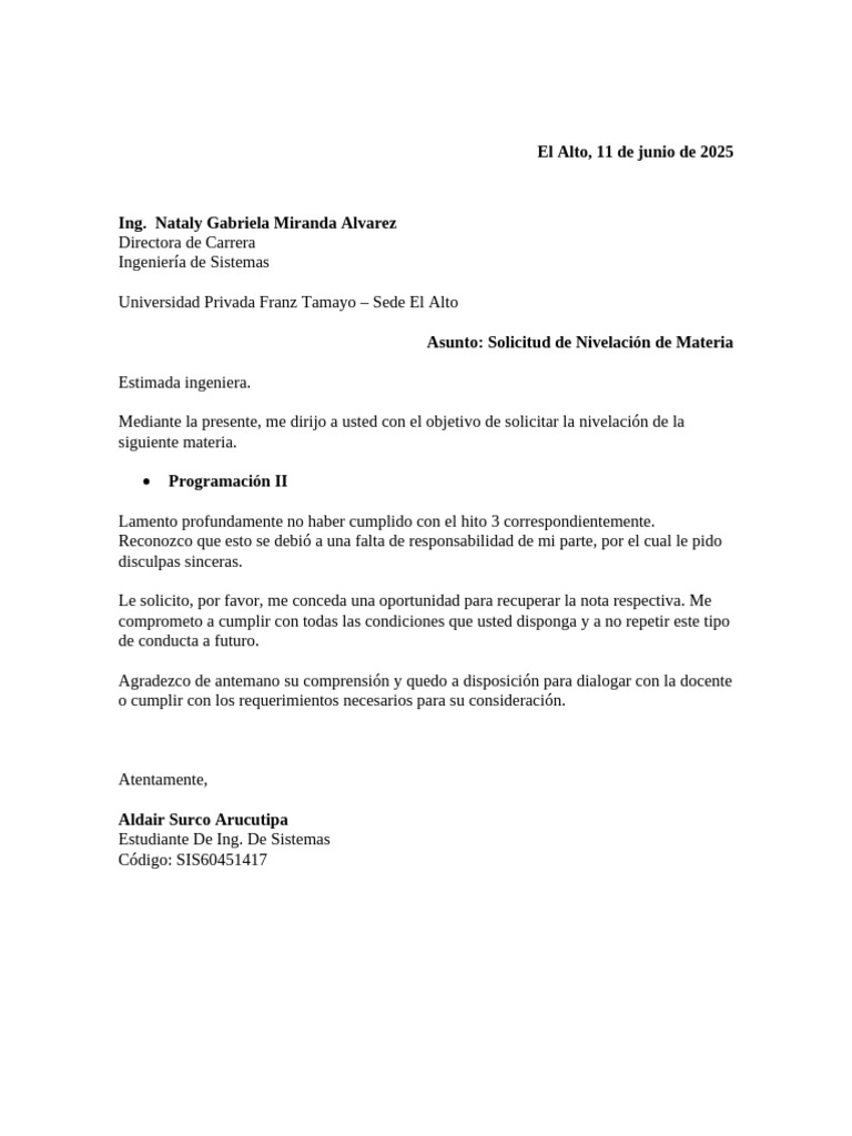 Carta de Revicion | PDF