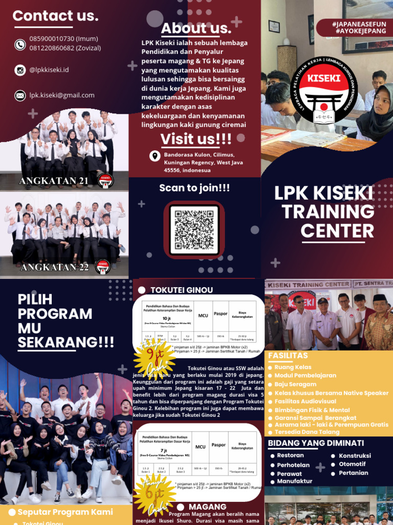 Brosur LPK Kiseki Training Center | PDF
