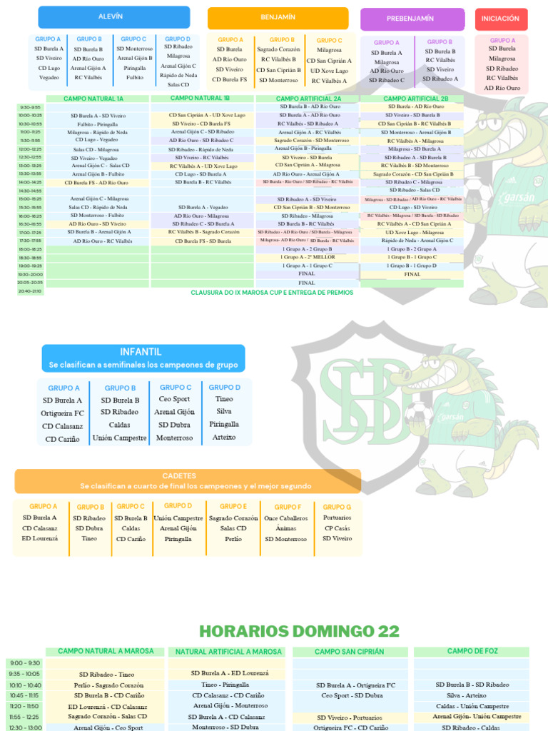 Marosa Cup - Horarios 2025 | PDF