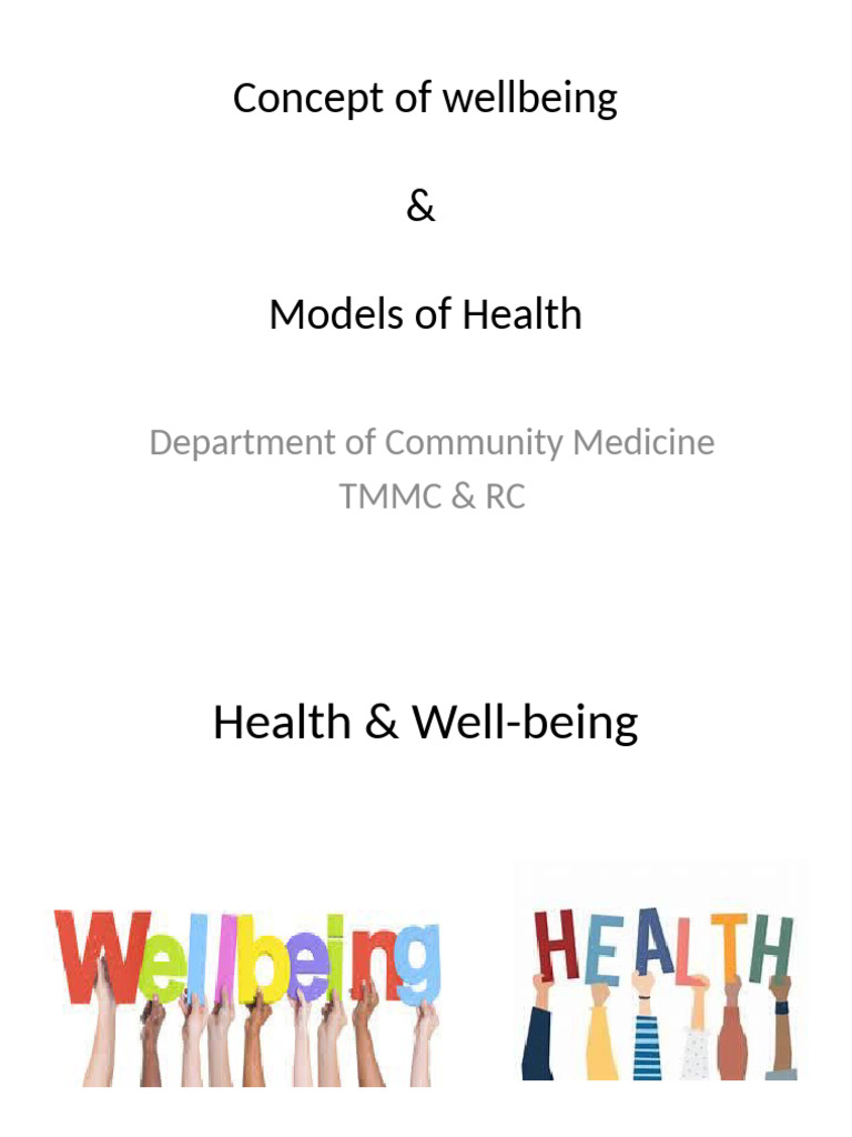 Health and Wellbeing Models Explained | PDF | Quality Of Life | Human ...
