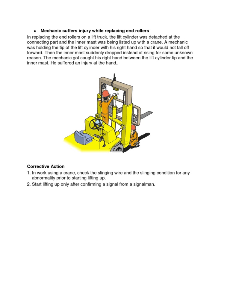 A Compilation of Forklift Accident Reports and Corrective Actions | PDF ...