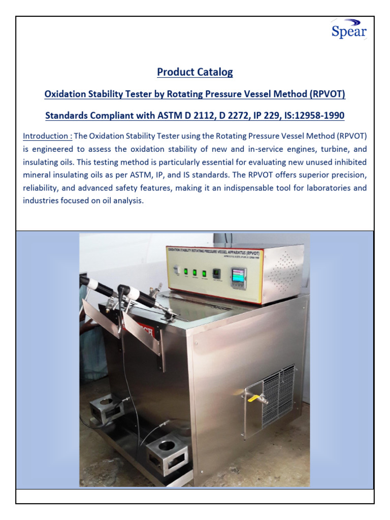 RPVOT Tester by Spear Exim PVT - LTD | PDF | Thermostat | Mechanical ...