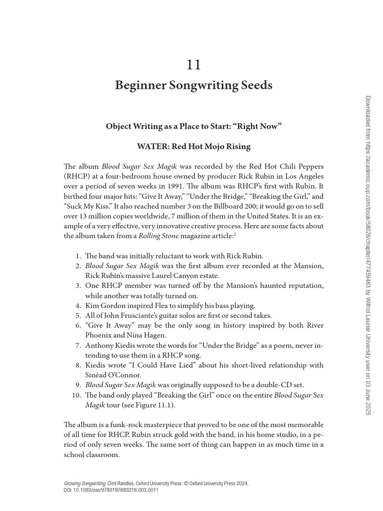 Beginner Songwriting Techniques Explained | PDF | Musicology