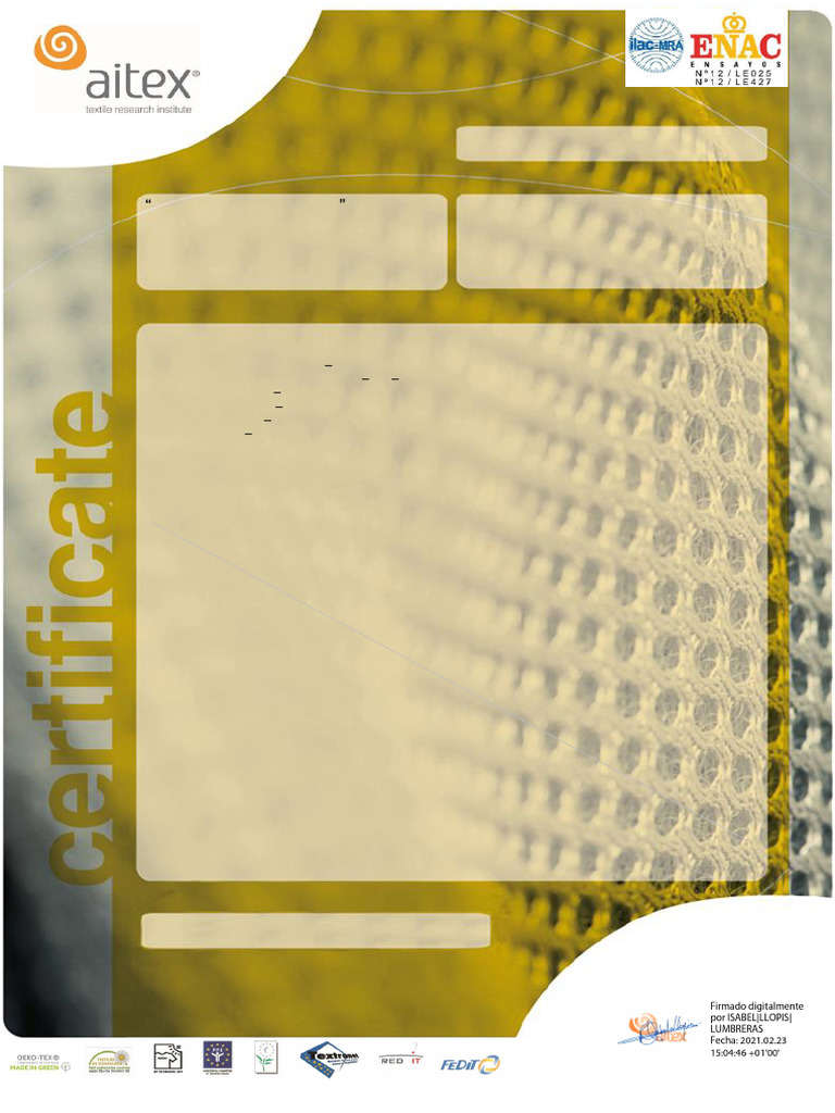 EN11612 Compliance Test Summary | PDF | Textiles | Materials