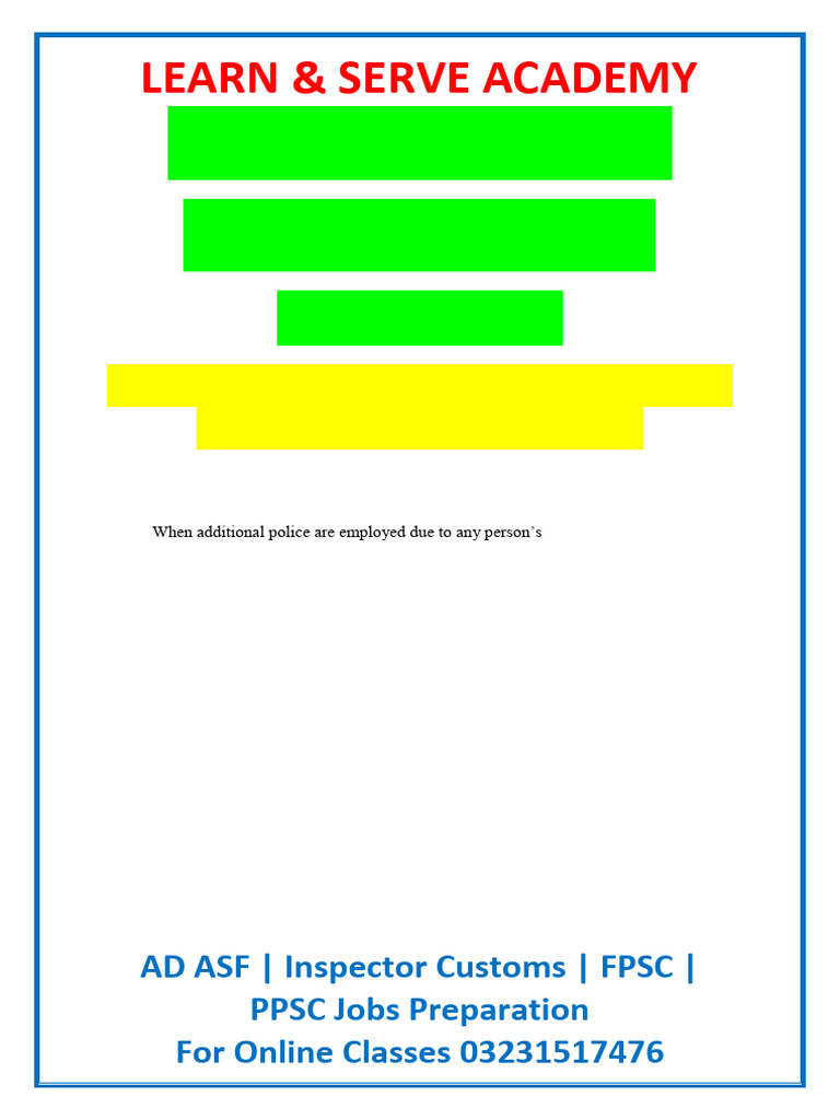 Police Order 2002 One Liners | PDF | Police | Crimes