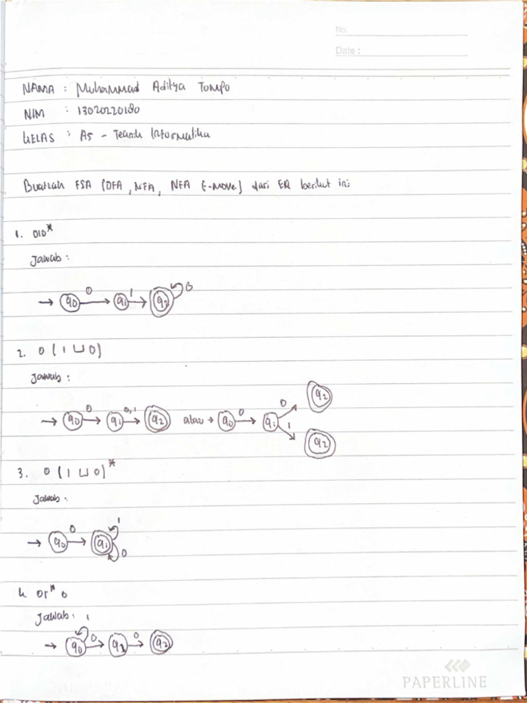 Tugas 04 Teori Bahasa Dan Otomata - Muhammad Aditya Tompo (13020220180 ...