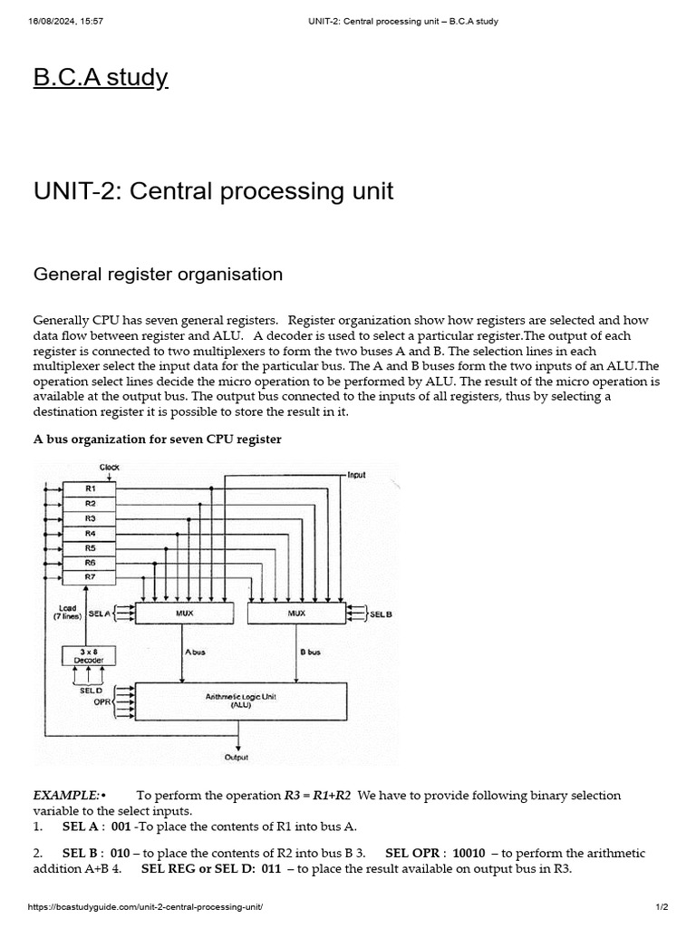 UNIT-2 - Central Processing Unit - B.C.a Study | PDF | Central Processing Unit | Computing