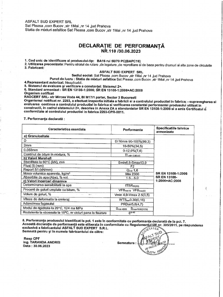 Declaratia de Conformitate | PDF