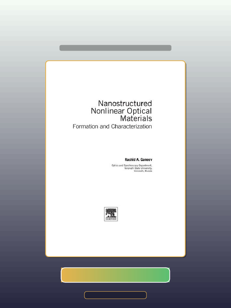 Real Test Bank Nanostructured Nonlinear Optical Materials Formation and ...