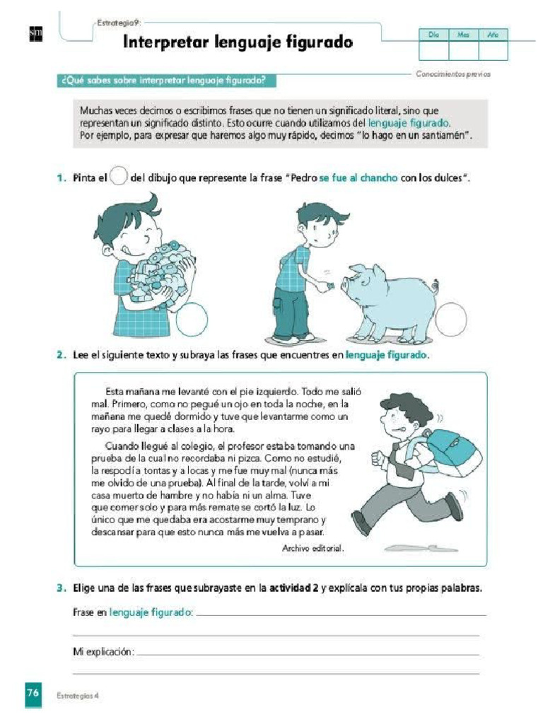 Lenguaje Figurado Actividad 4to Básico | PDF