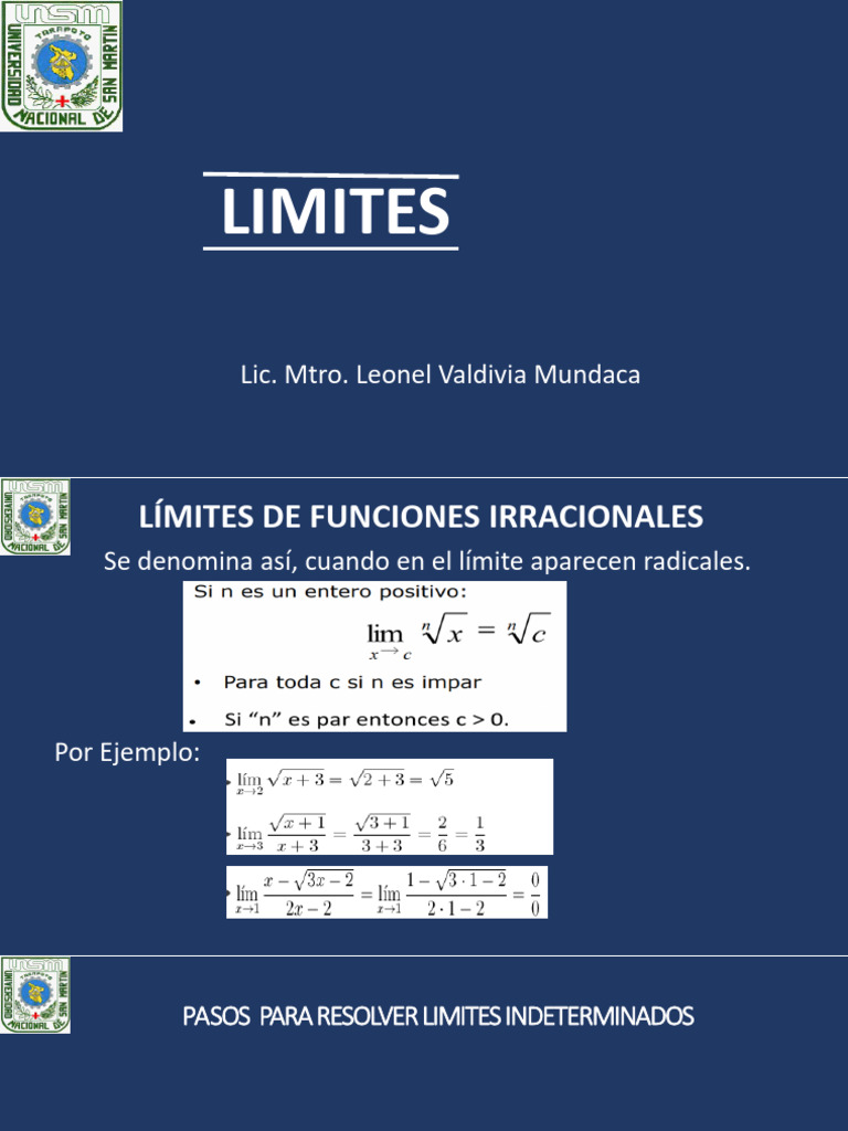 Límites de Funciones Irracionales | PDF