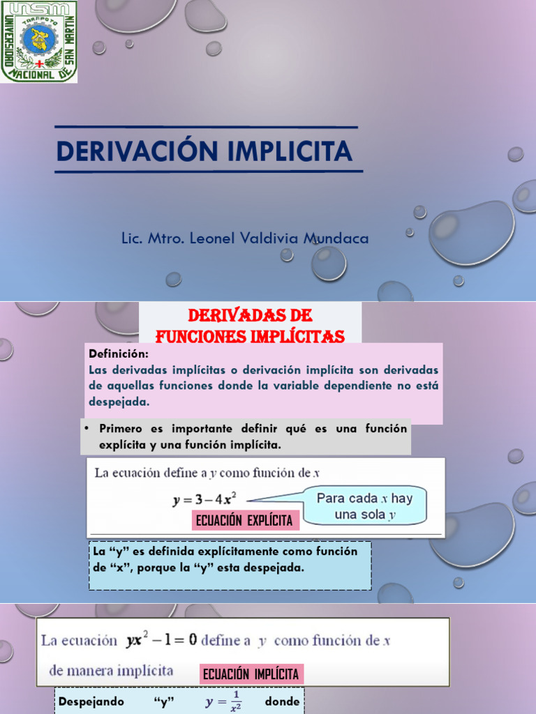 Derivadas Implícitas | PDF | Función (Matemáticas) | Derivado