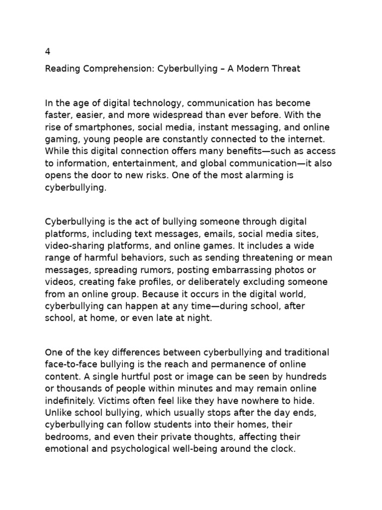 Cyberbullying - A Modern Threat | PDF | Cyberbullying | Bullying