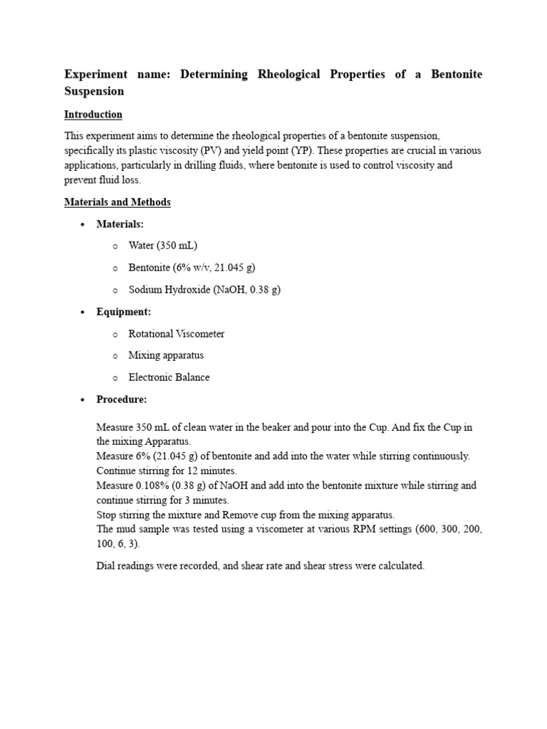 Drilling Full Lab Report | PDF | Filtration | Viscosity