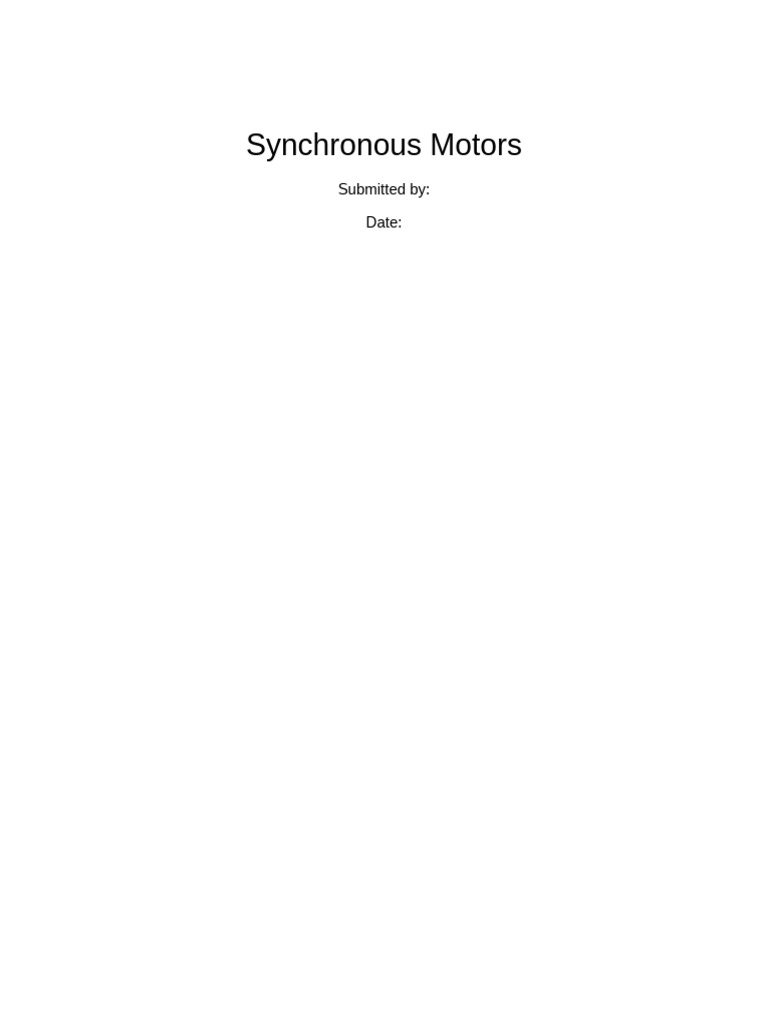Synchronous Motors Notes | PDF | Electric Motor | Electromagnetism