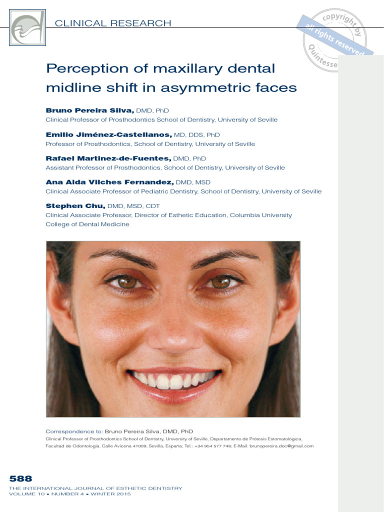 Silva BP Midline Shift | PDF | Dental Degree | Aesthetics