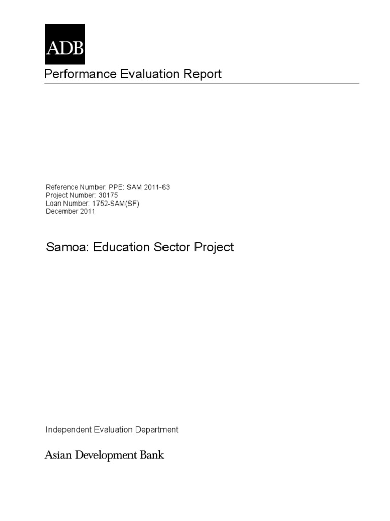Education Sector Project in Samoa | PDF | Asian Development Bank ...