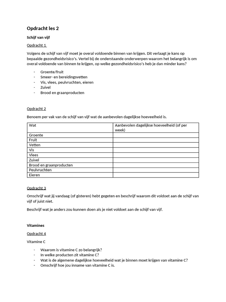 Opdracht Les 2 Schijf Van 5 | PDF