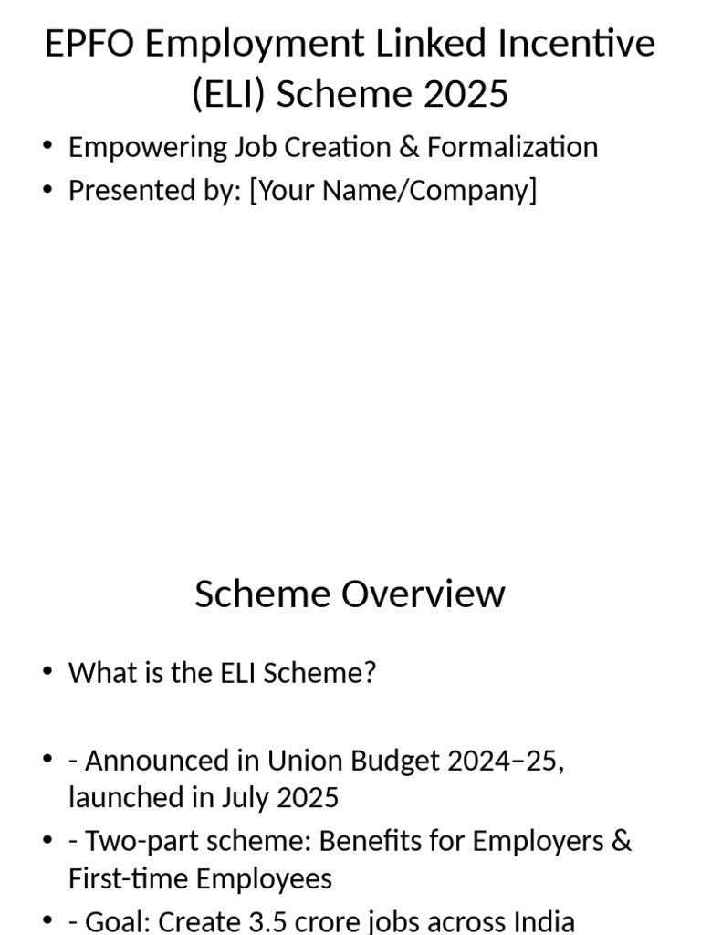 EPFO ELI Scheme 2025 Presentation | PDF