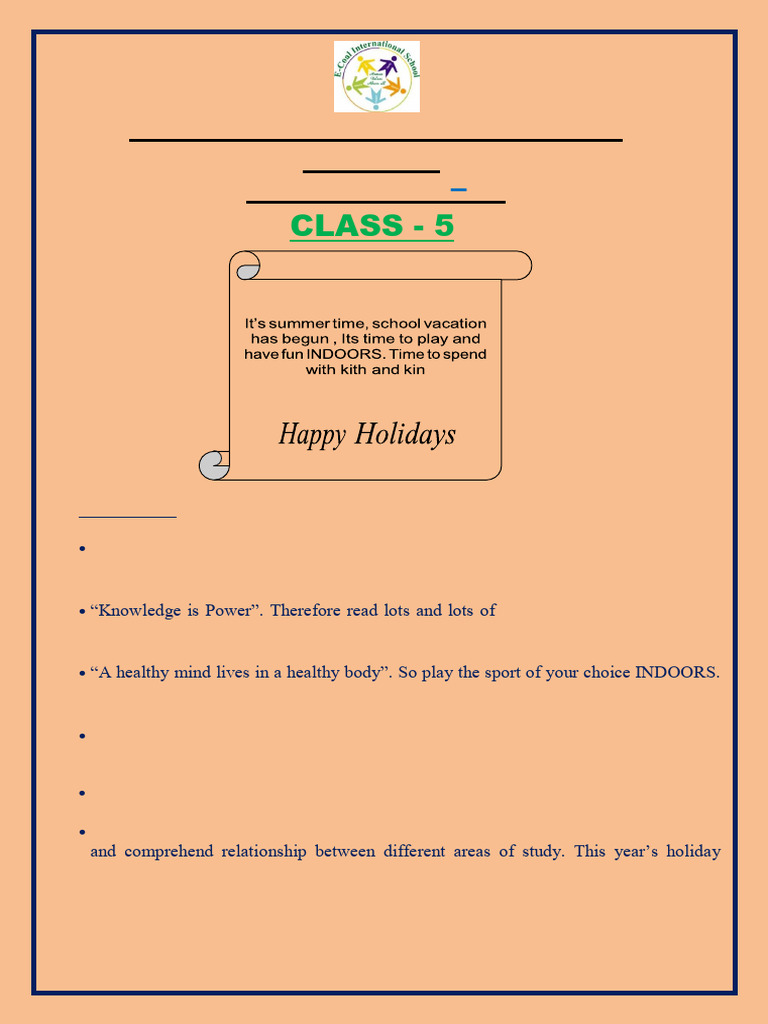 Holiday Homework Class 5 Roshan Sir - Removed-Pages-1 | PDF | Homework ...