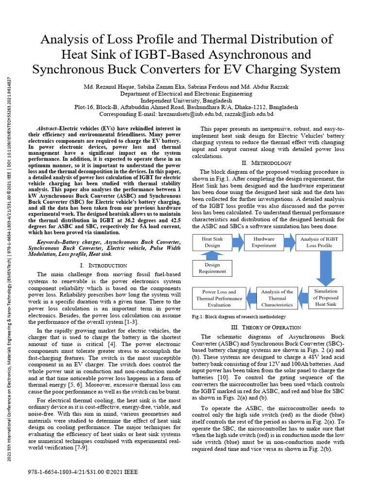 Analysis of Loss Profile and Thermal Distribution of Heat Sink of IGBT-Based Asynchronous and ...