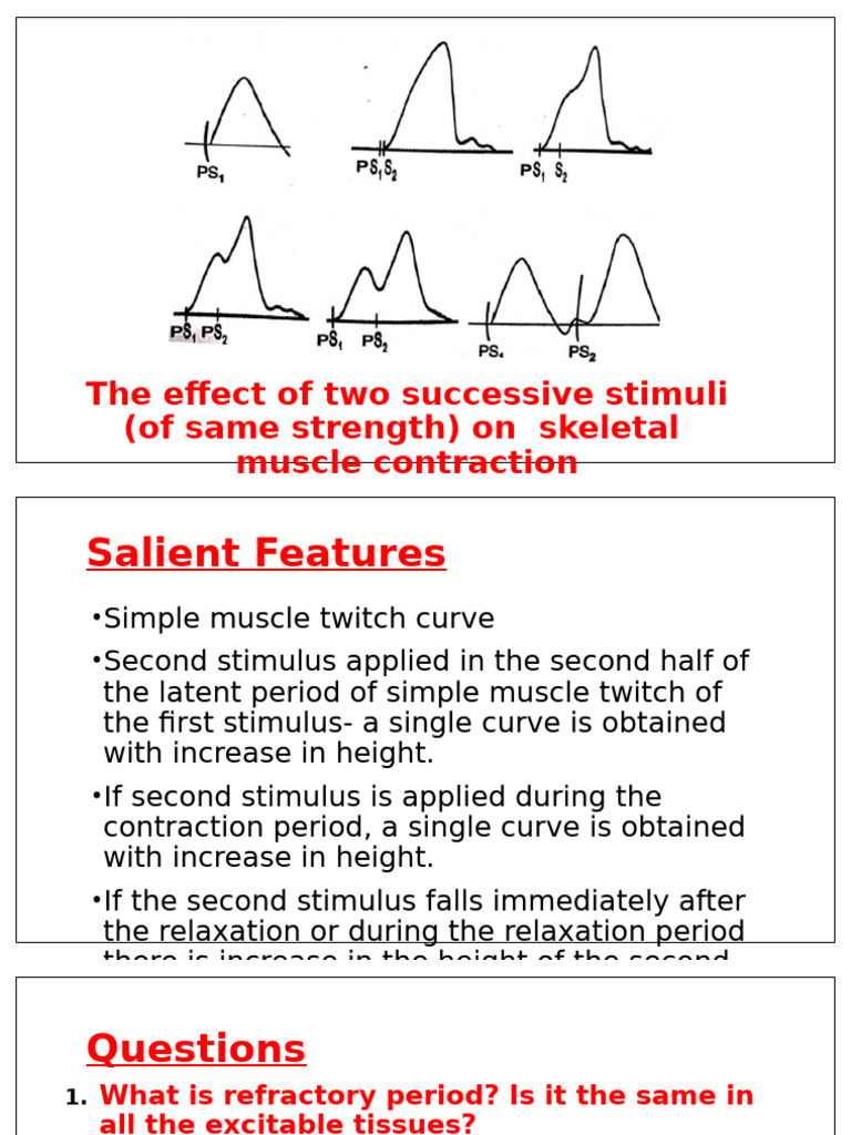 Effect of 2 Sucessive Stimuli On Skeletal Muscle Contraction | PDF ...