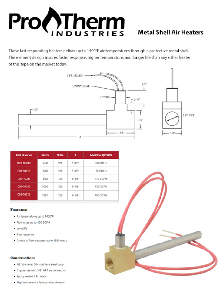 Metal Shell Heaters | PDF