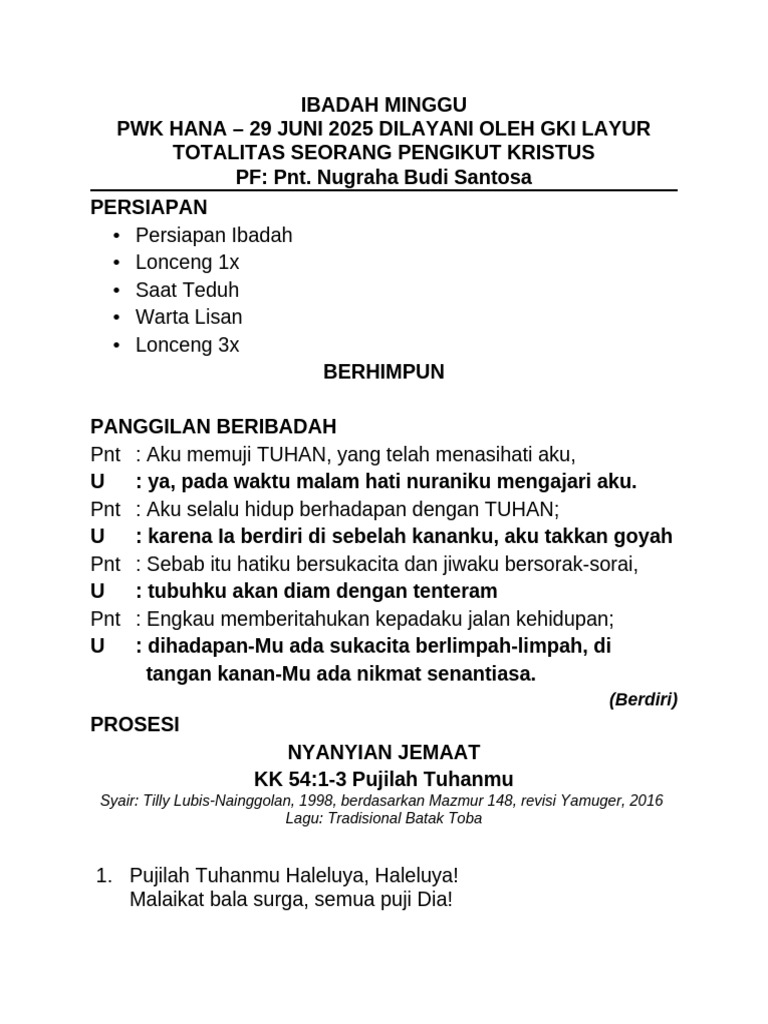 Totalitas Pengikut Kristus dalam Ibadah | PDF