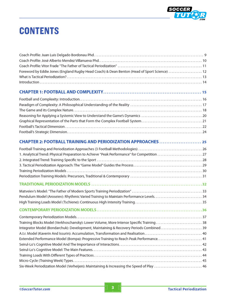 Tactical Periodization Contents | PDF
