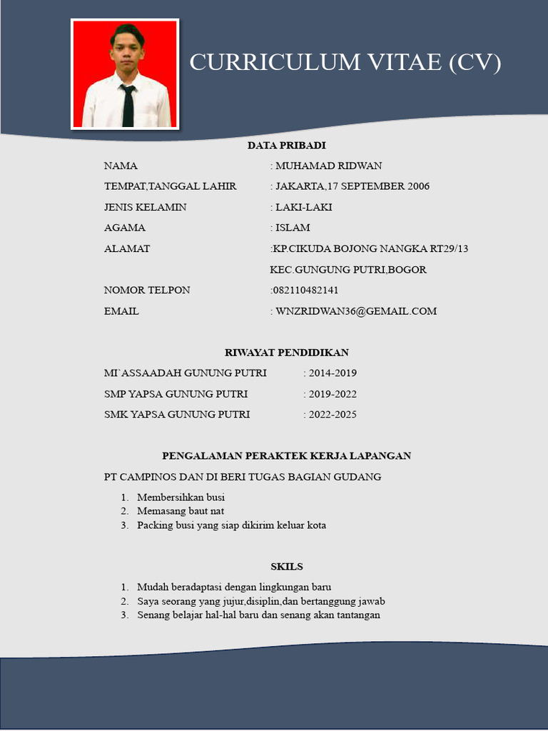 Cv m Ridwan Design | PDF