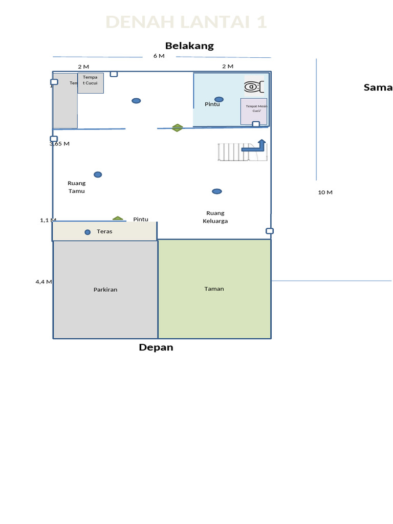 Denah Lantai Rumah 1 dan 2 | PDF