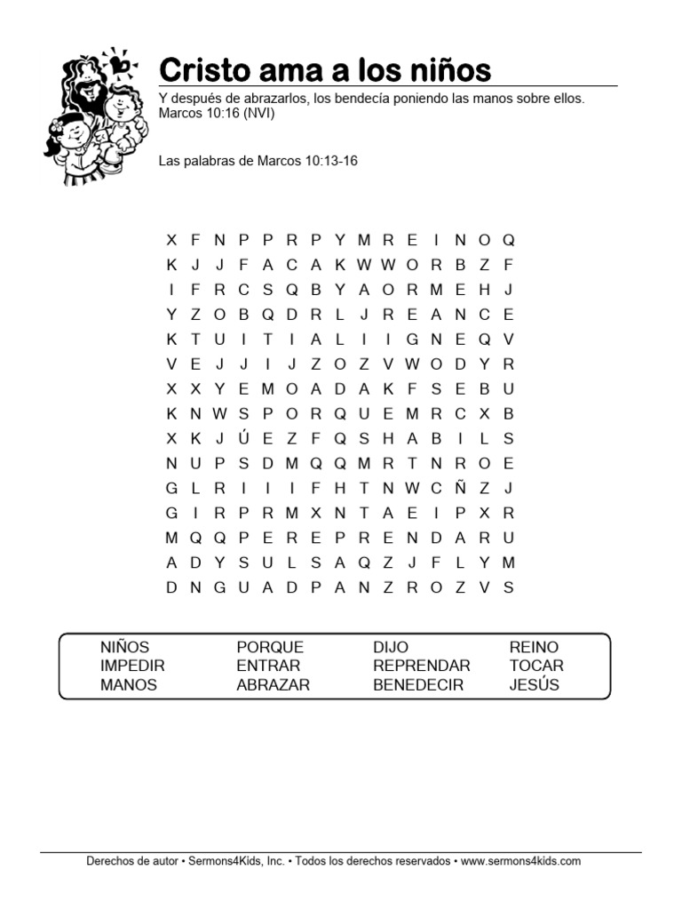 Jesus Loves The Little Children Esp Wordsearch | PDF