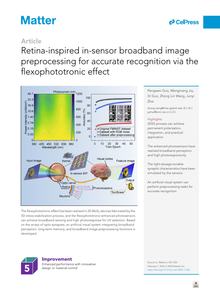 Retina-Inspired In-Sensor Broadband Image Preprocessing For Accurate Recognition Via The ...