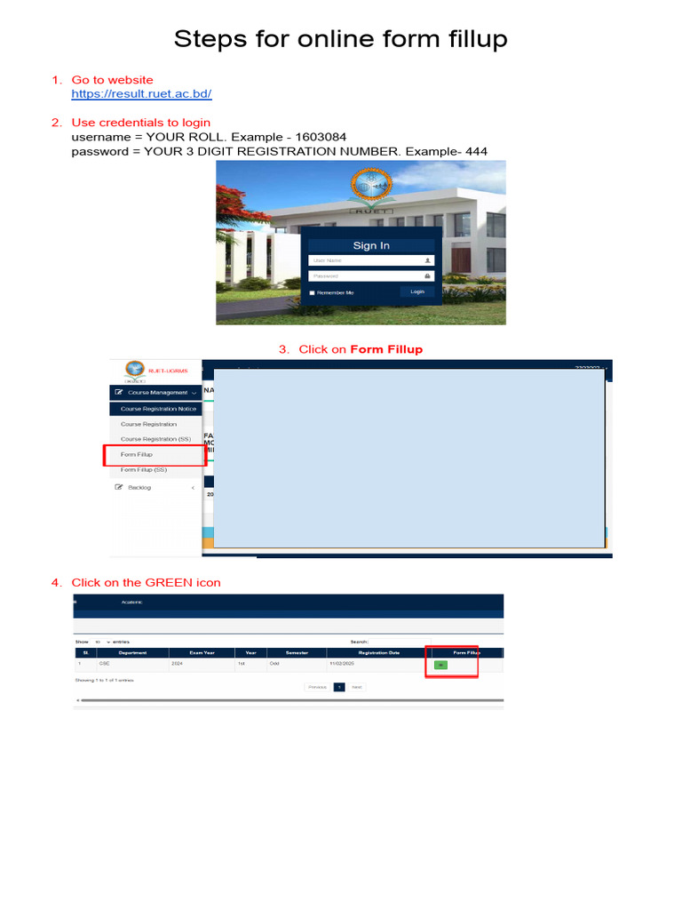 Steps For Form Fillup | PDF