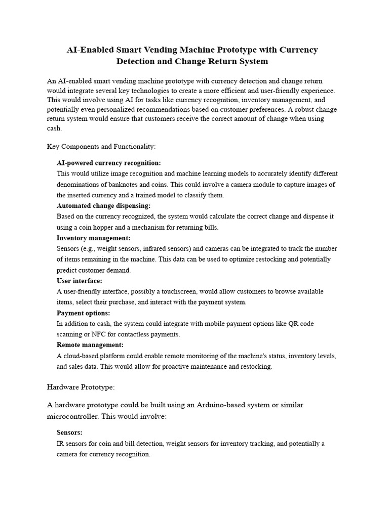AI-Enabled Smart Vending Machine Prototype With Currency Detection and ...